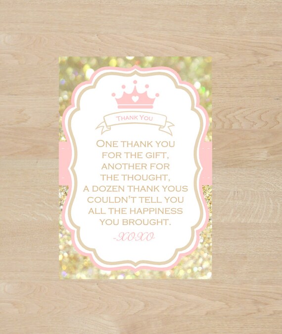 Princess Party Favor Tag, Printable thank you tags, Pink and gold favor ...