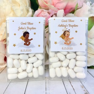 Angel Baptism Favor Labels Mi Bautizo Stickers Printable Tic - Etsy