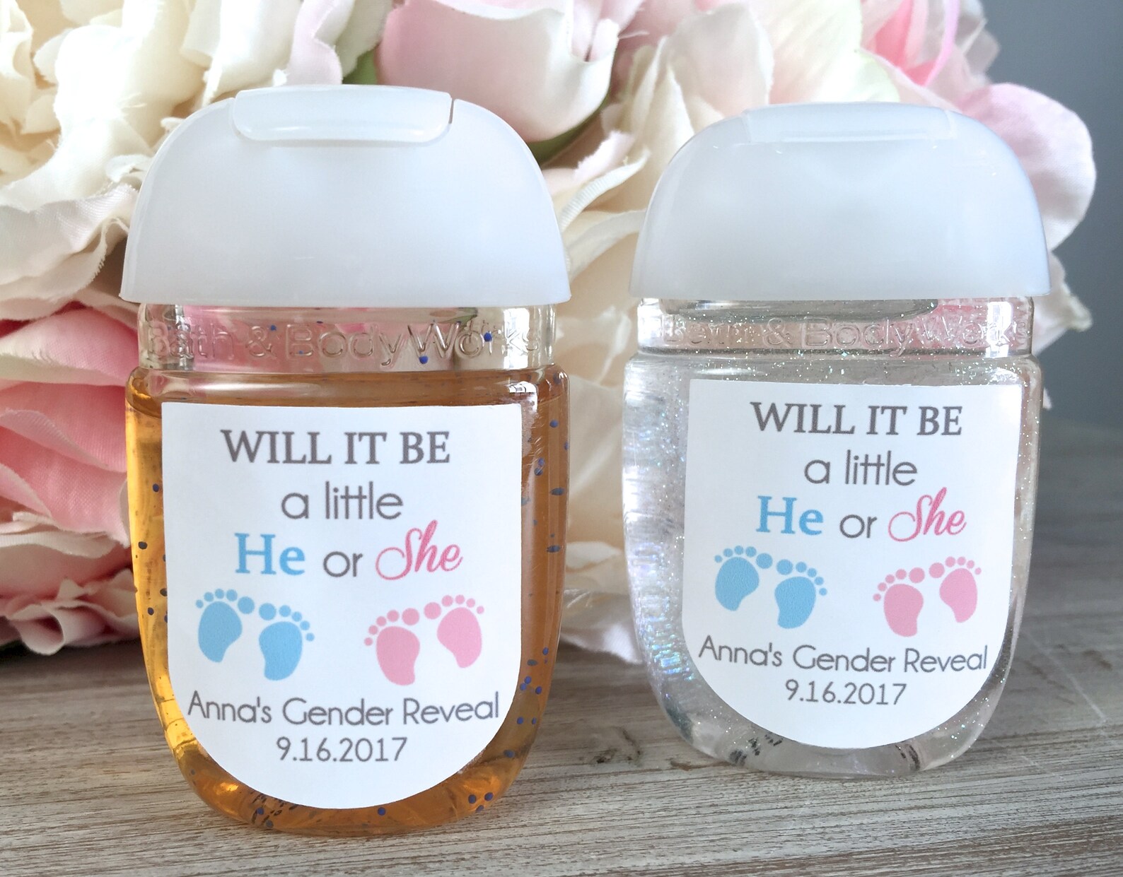 Gender Reveal Party Favor Labels Gender Reveal Ideas Hand Etsy