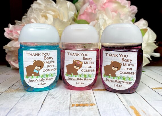 Bear baby shower favor labels, Bear birthday party favor stickers ...