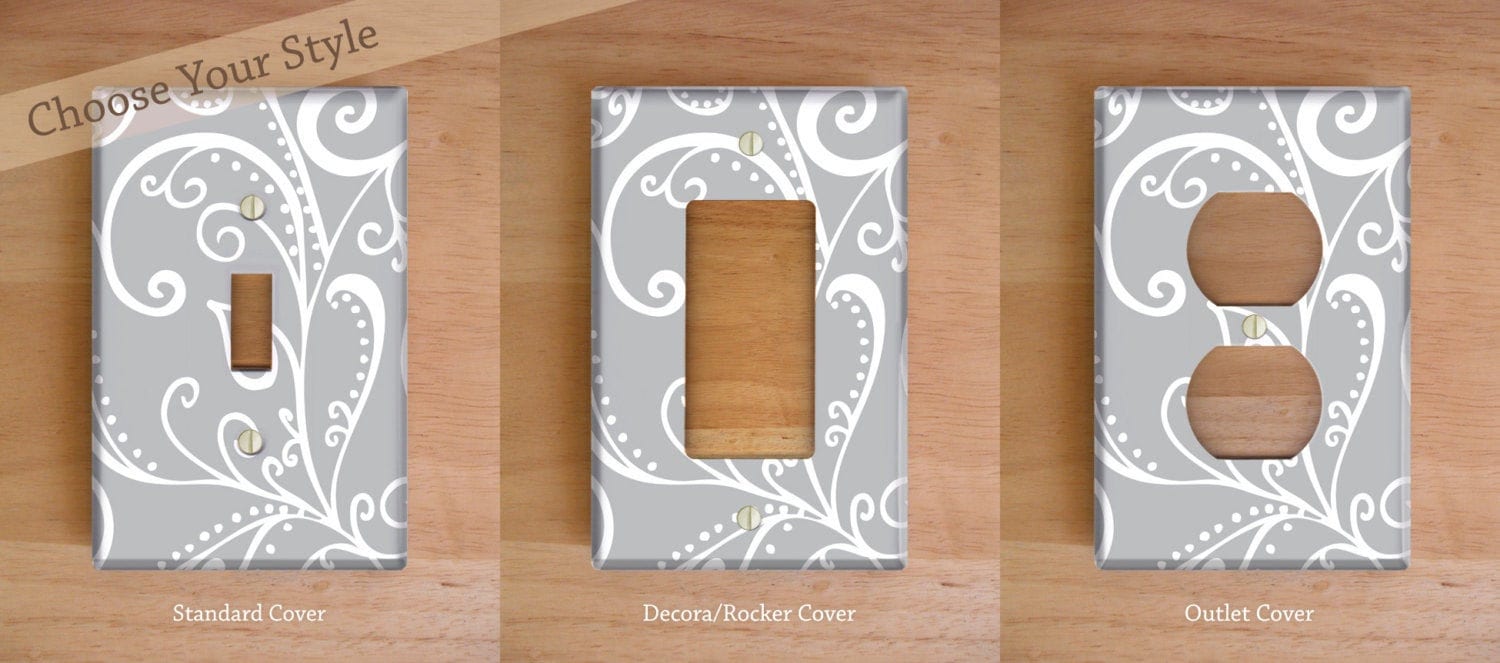 Silent Era, Gray, Vinyl Light Switch and Outlet Covers - Etsy