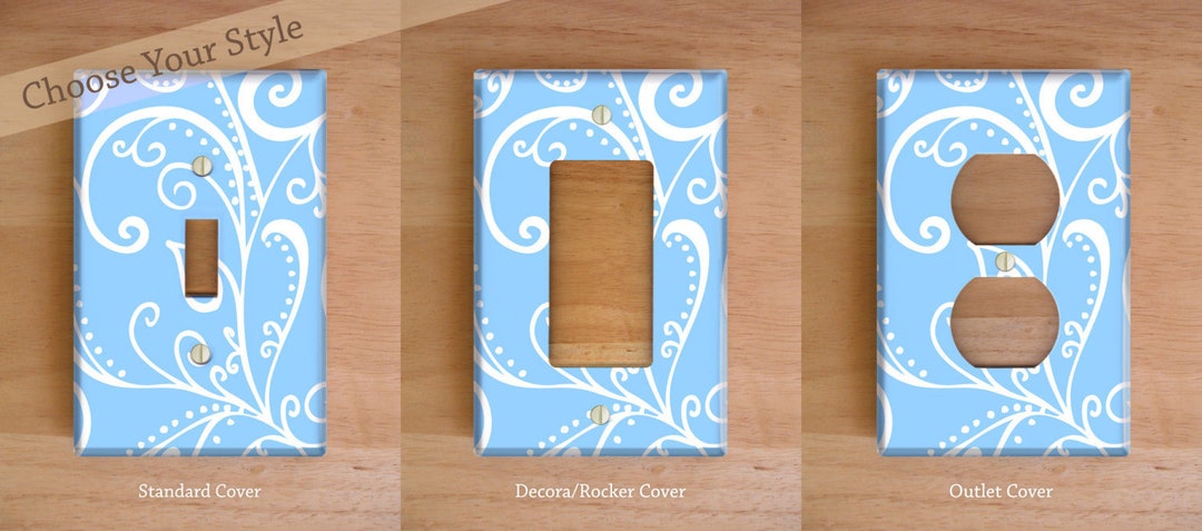 Silent Era, Baby Blue, Vinyl Light Switch and Outlet Covers - Etsy