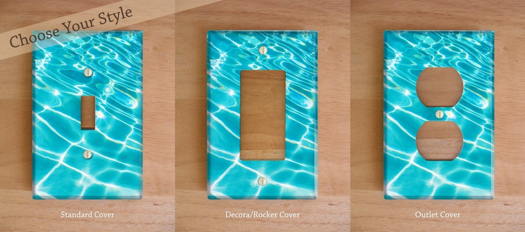 Pool Ripples Vinyl Light Switch Cover, Outlet Cover, Wallplate, Pool ...