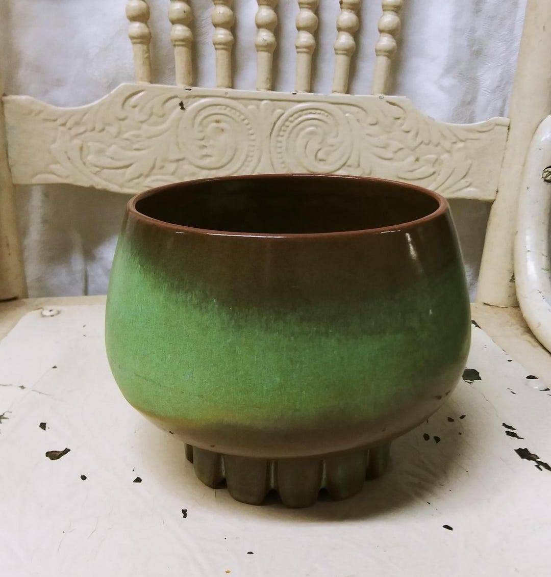 Vintage Frankoma Cogwheel Vase/planter - Etsy