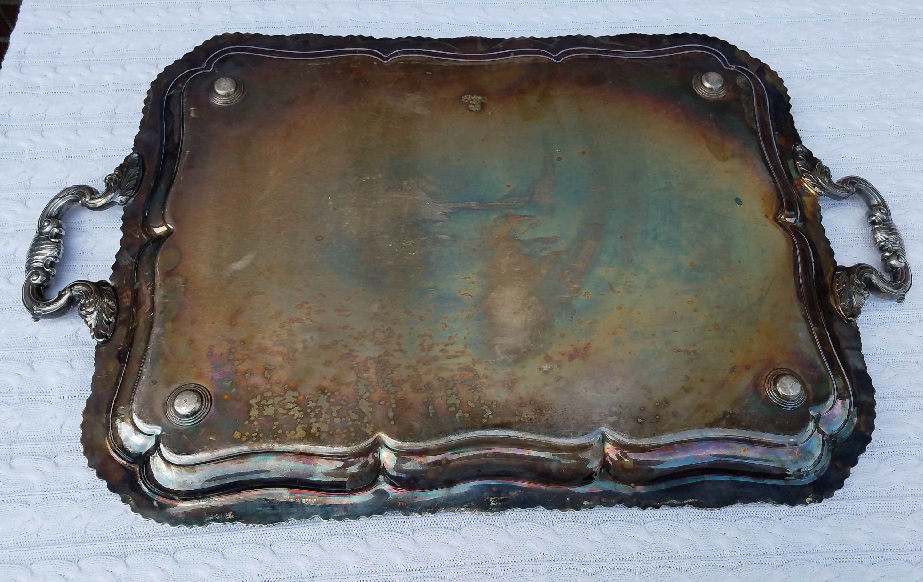 Antique Gorham Silver Plated Large Baroque Serving Tray - Etsy