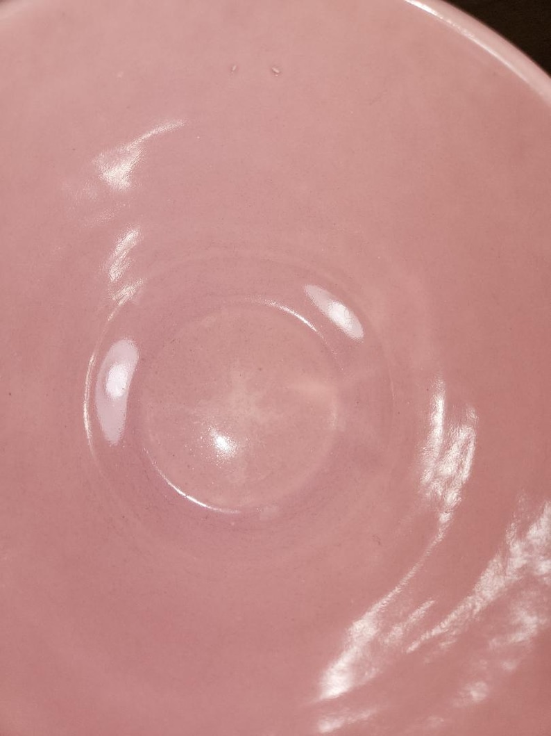 Large Vintage Pink Pottery Bowl - Etsy