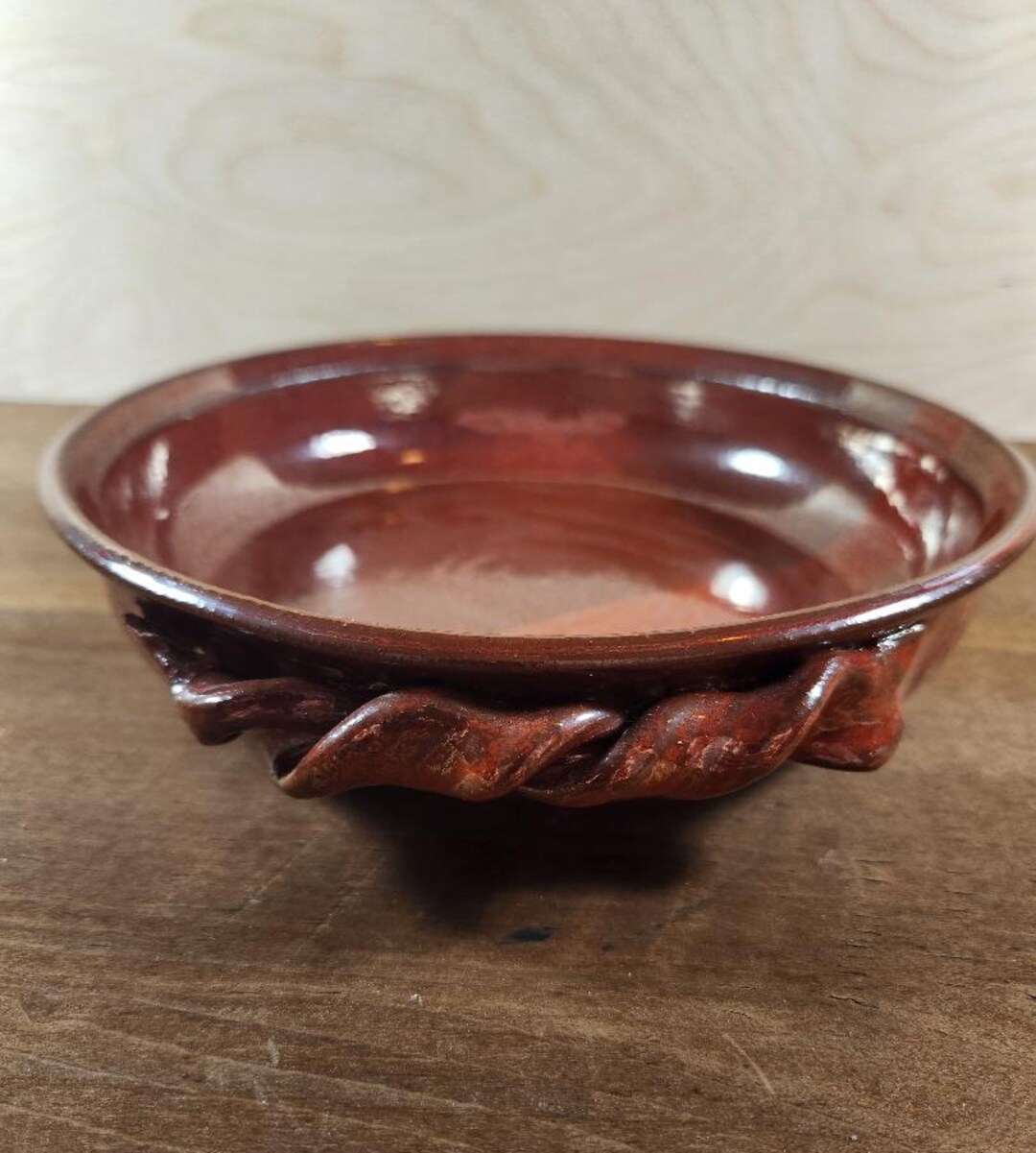 Two-piece Artist-signed Matching Pottery Bowl and Plate/shallow Bowl ...