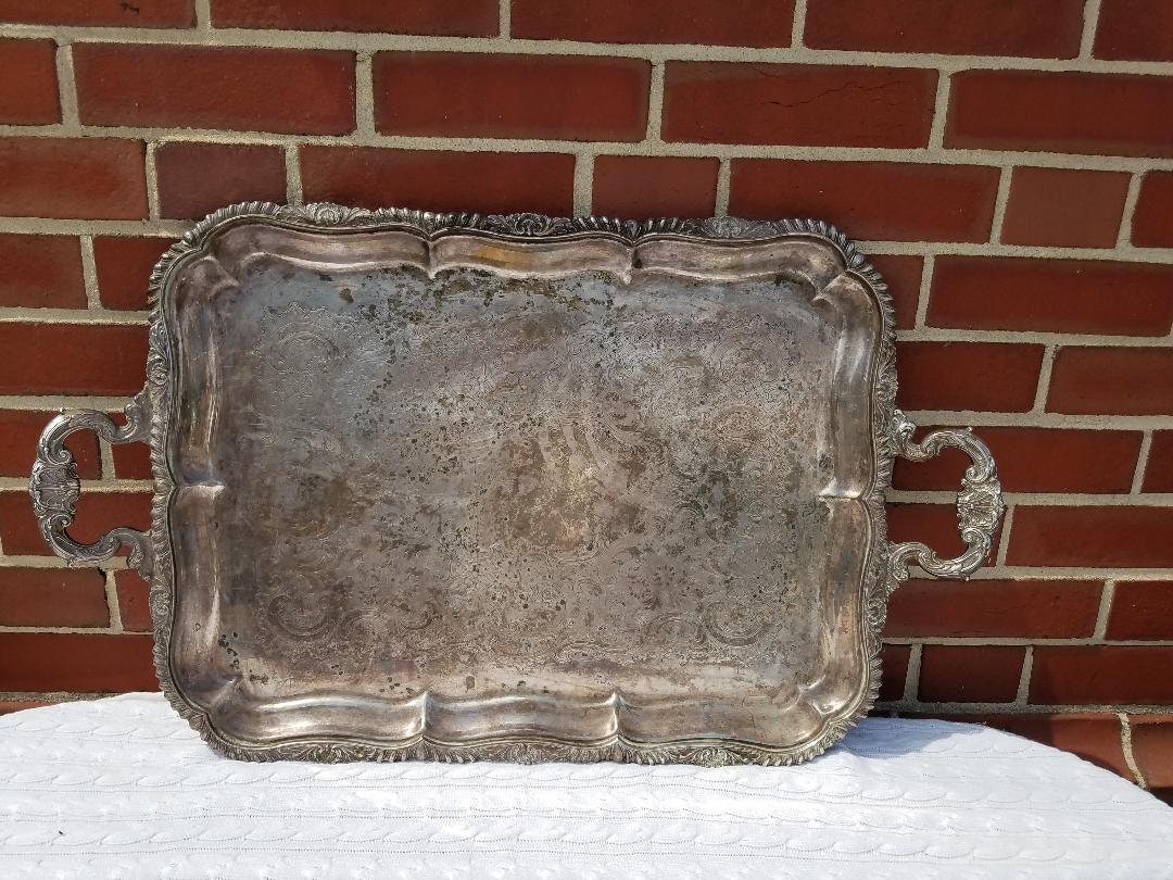 Antique Gorham Silver Plated Large Baroque Serving Tray - Etsy