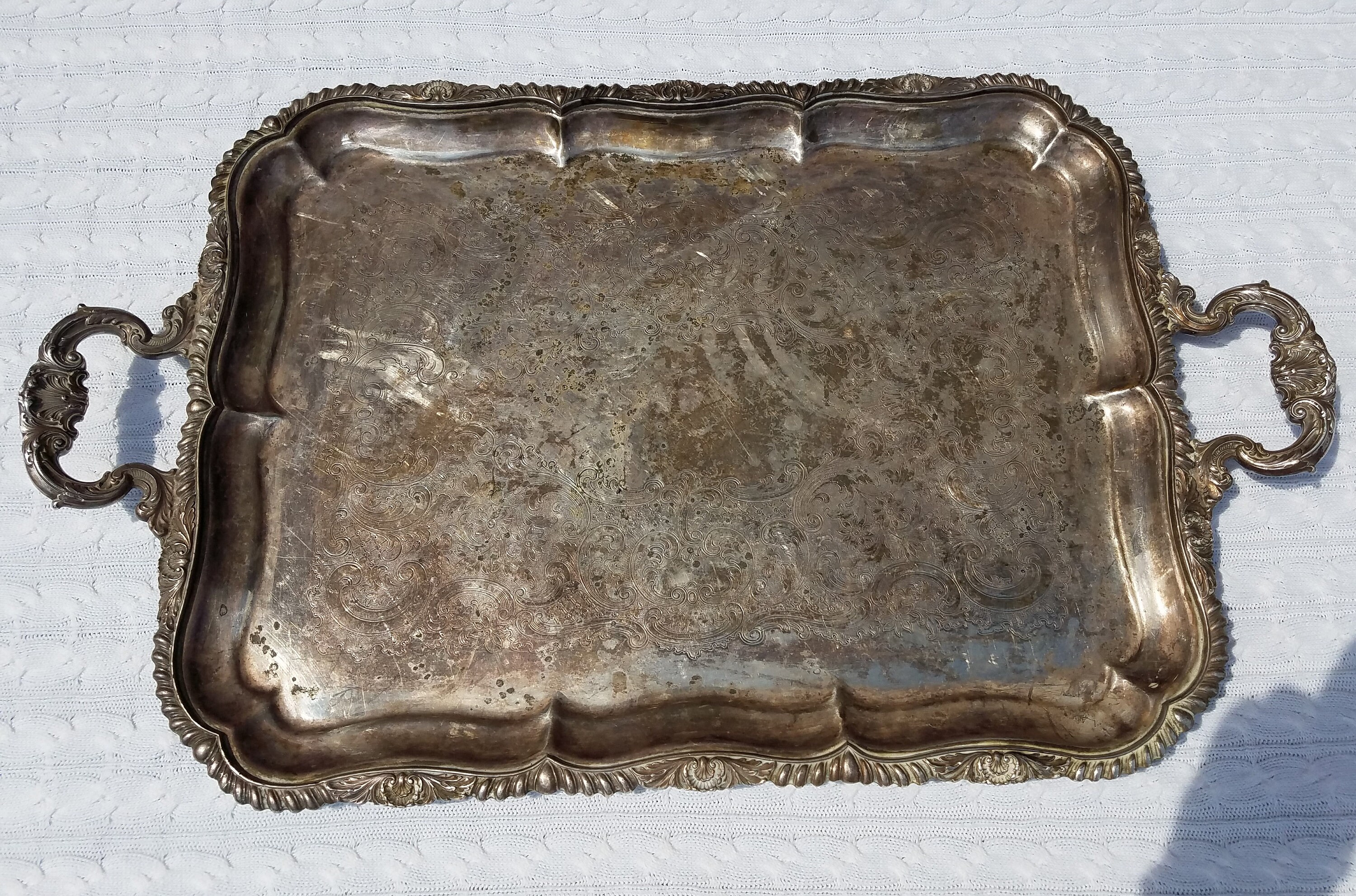 Antique Gorham Silver Plated Large Baroque Serving Tray - Etsy
