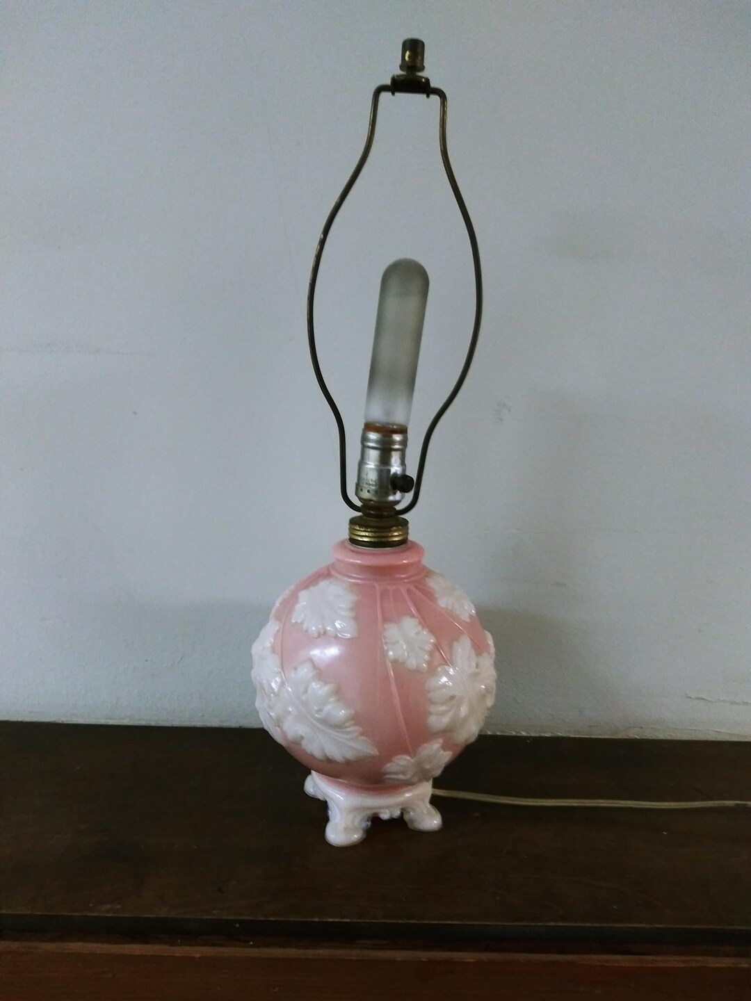 1950's Pink & White Alacite Glass 3-way Aladdin Lamp - Etsy