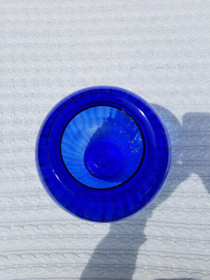 Tall Cobalt Blue Optic Glass Vase - Etsy