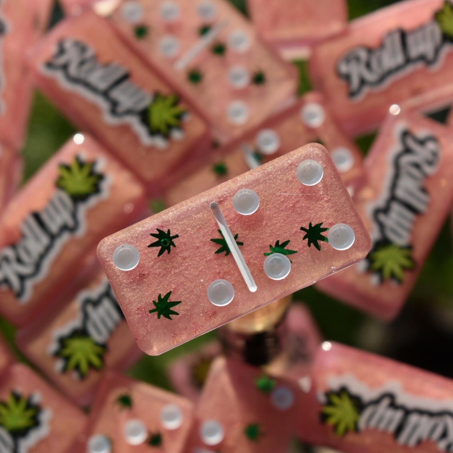 Roll up Domino Set Handmade Resin Dominoes 420 - Etsy