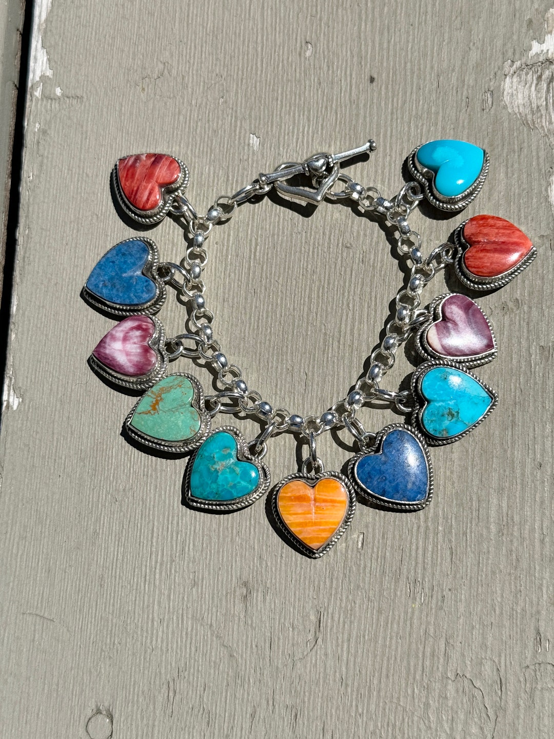 Joan Slifka Medium Heart "working Girl" Multi Heart Charm Bracelet (limited Edition, NEW) - Etsy