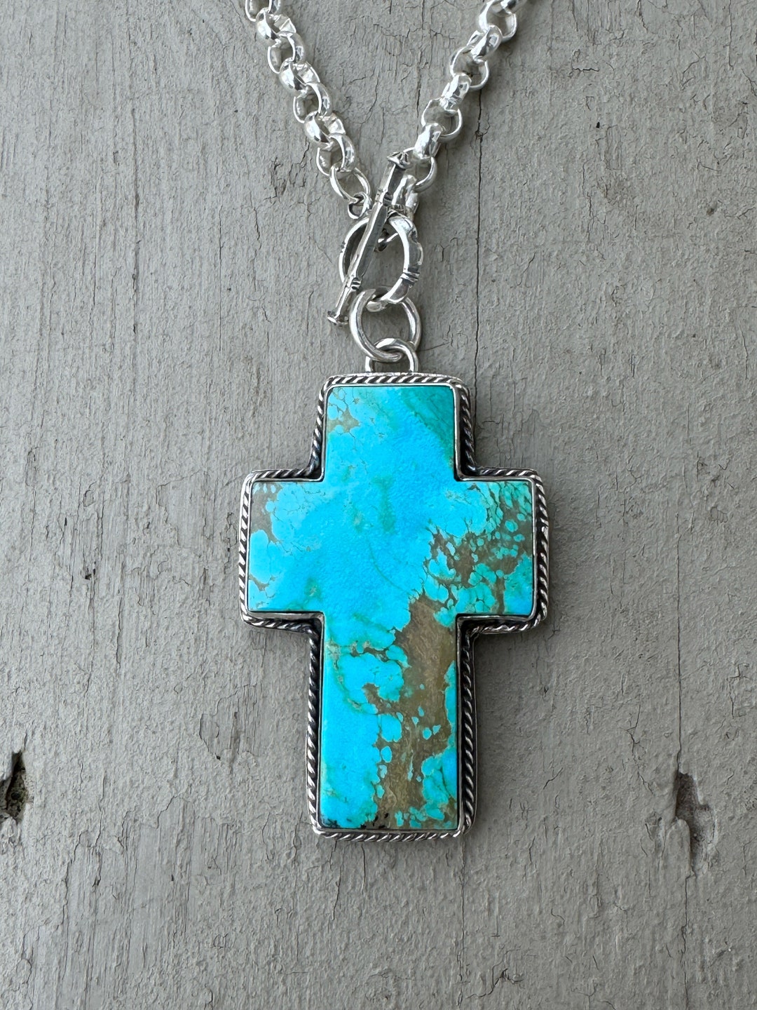 Joan Slifka Large Turquoise Cross Necklace - Etsy