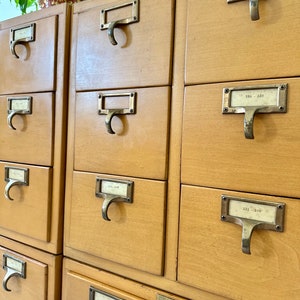 Four Vintage Brodart Wood Library Card Catalogs With Brass Handles 24 ...
