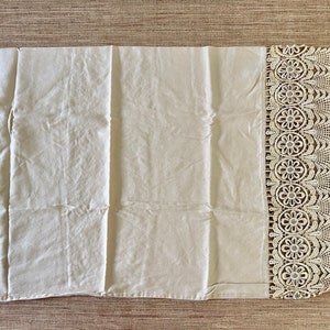 Vintage Beige Lace Cotton Queen Sheet Set - Etsy