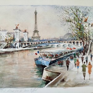 Vintage Claude Ducollet Signed Watercolor Art - Paris Pont Alexandre ...