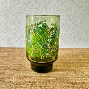 Vintage Libbey Meadow Green Floral Water Glasses - Set of 4 - Etsy