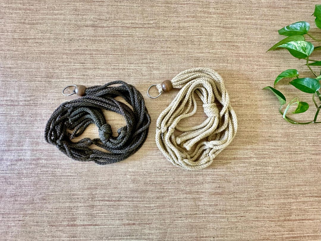 Vintage Macrame Braided Plant Hangers - Set of 2 - Etsy