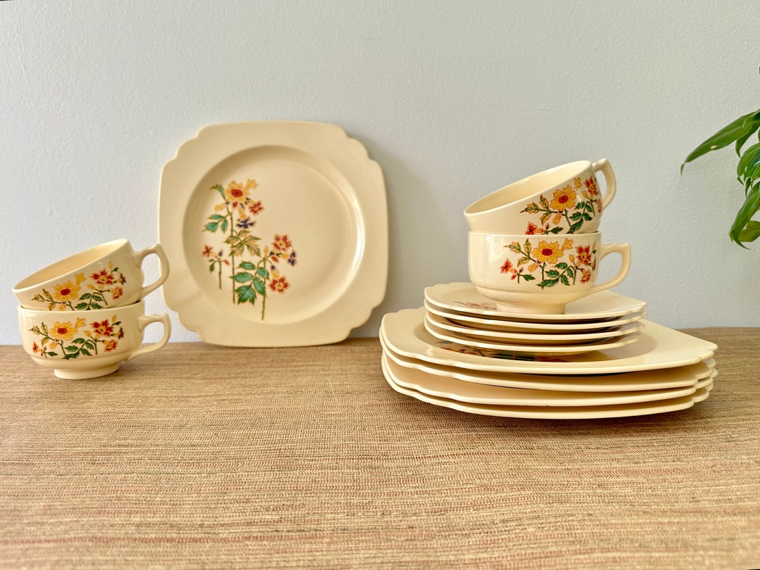 Vintage Homer Laughlin Floral China - Columbine Pattern - Century Shape ...