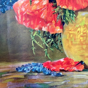 Vintage Original Max Streckenbach Lithograph Poppies and Larkspur GP559 ...