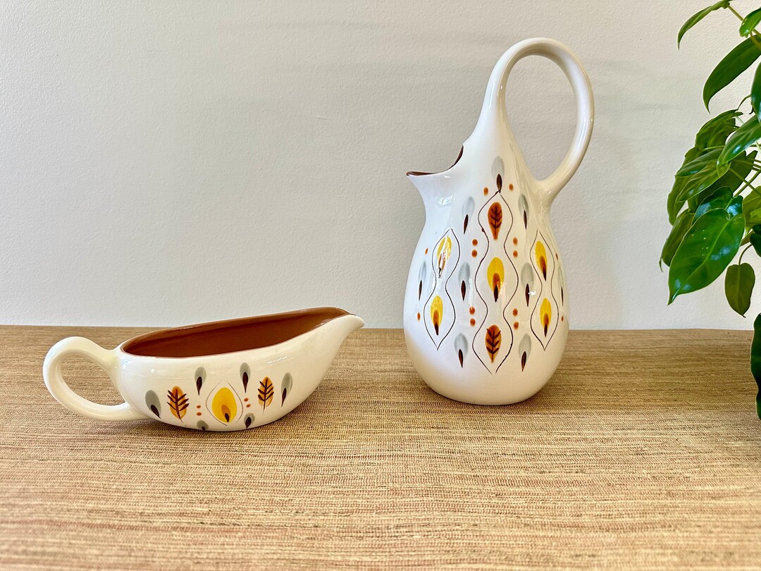 Vintage Stangl Amber Glo Ceramic Pitcher Gravy Boat Sold - Etsy