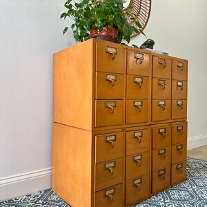 Four Vintage Brodart Wood Library Card Catalogs With Brass Handles 24 ...