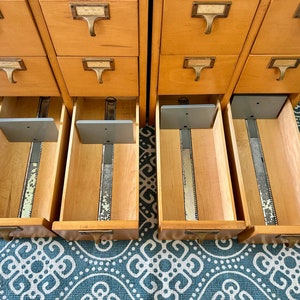 Four Vintage Brodart Wood Library Card Catalogs With Brass Handles 24 ...