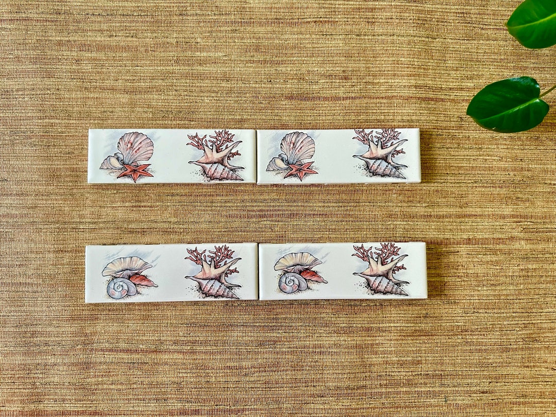Vintage Coastal Seashell Decorative Border Accent Tiles - Beach Decor ...