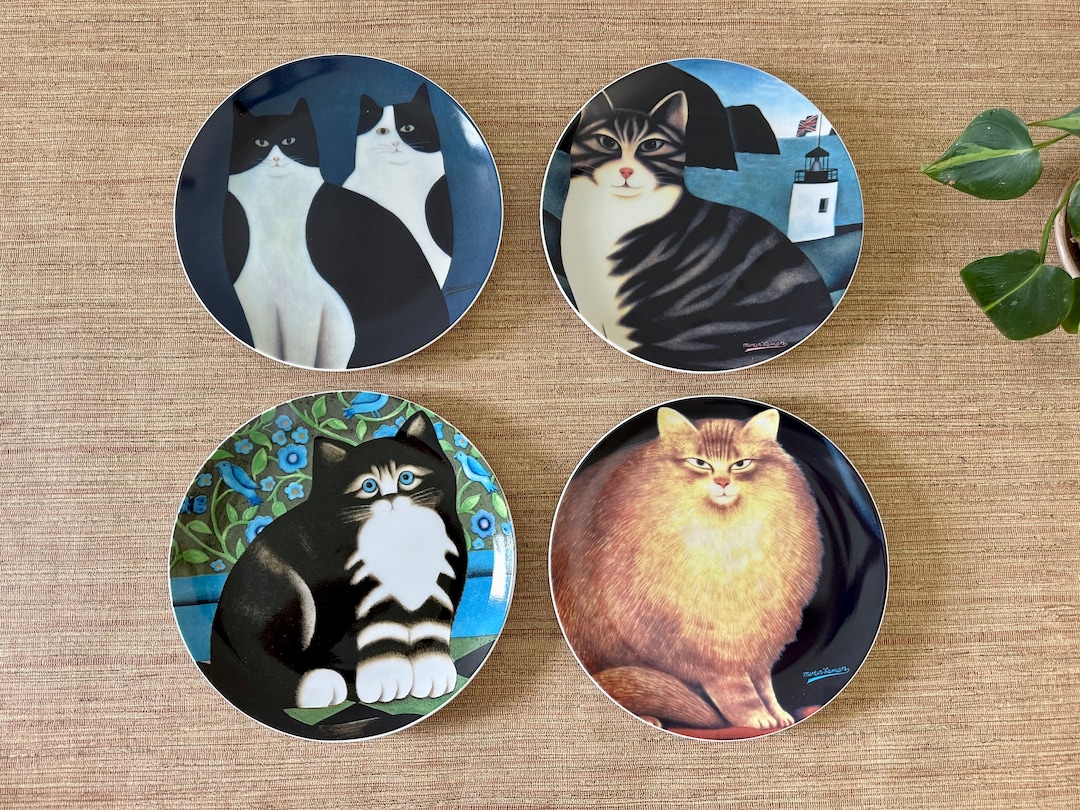 Vintage Classical Cats Porcelain Plates in Box - Martin Leman ...