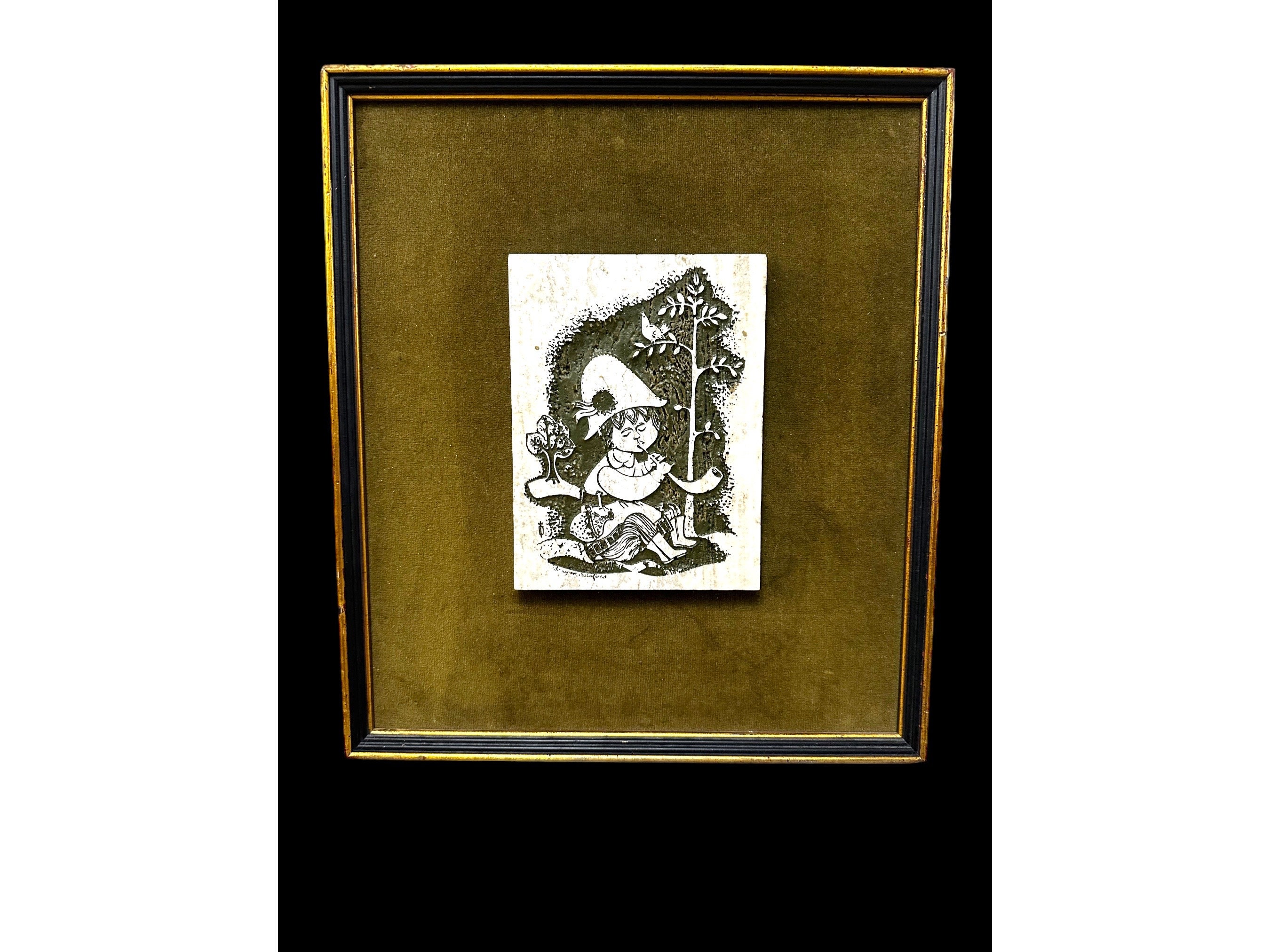 RARE 1960's Stone Etching by Rodney Winfield - Etsy