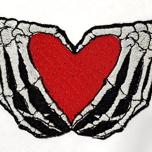 Skeleton Hands Heart Butt Iron-on Patch Sew or Fuse - Etsy