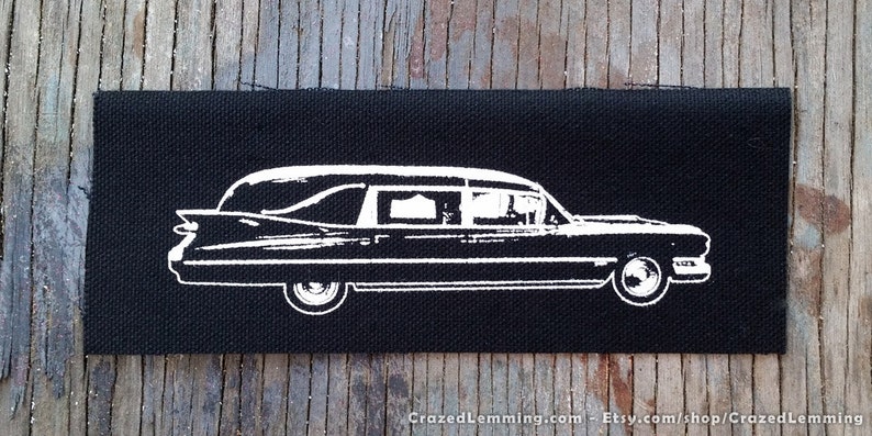 Classic Car Hearse Sew on Punk Patch Hand Screen Printed - Etsy