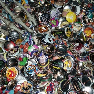 Pop Culture Button Grab Bags... 30 Pack or 100 Pack Random Pins - Etsy