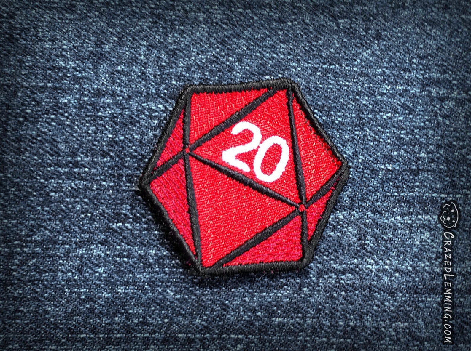 Small D20 Dice Iron-on Patch Embroidered - Etsy