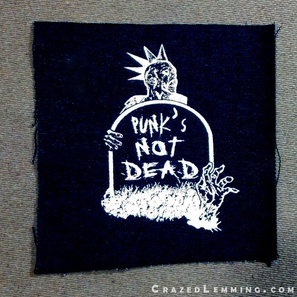 Punks Not Dead Zombie Grave Sew on Punk Patch Hand Screen - Etsy New ...