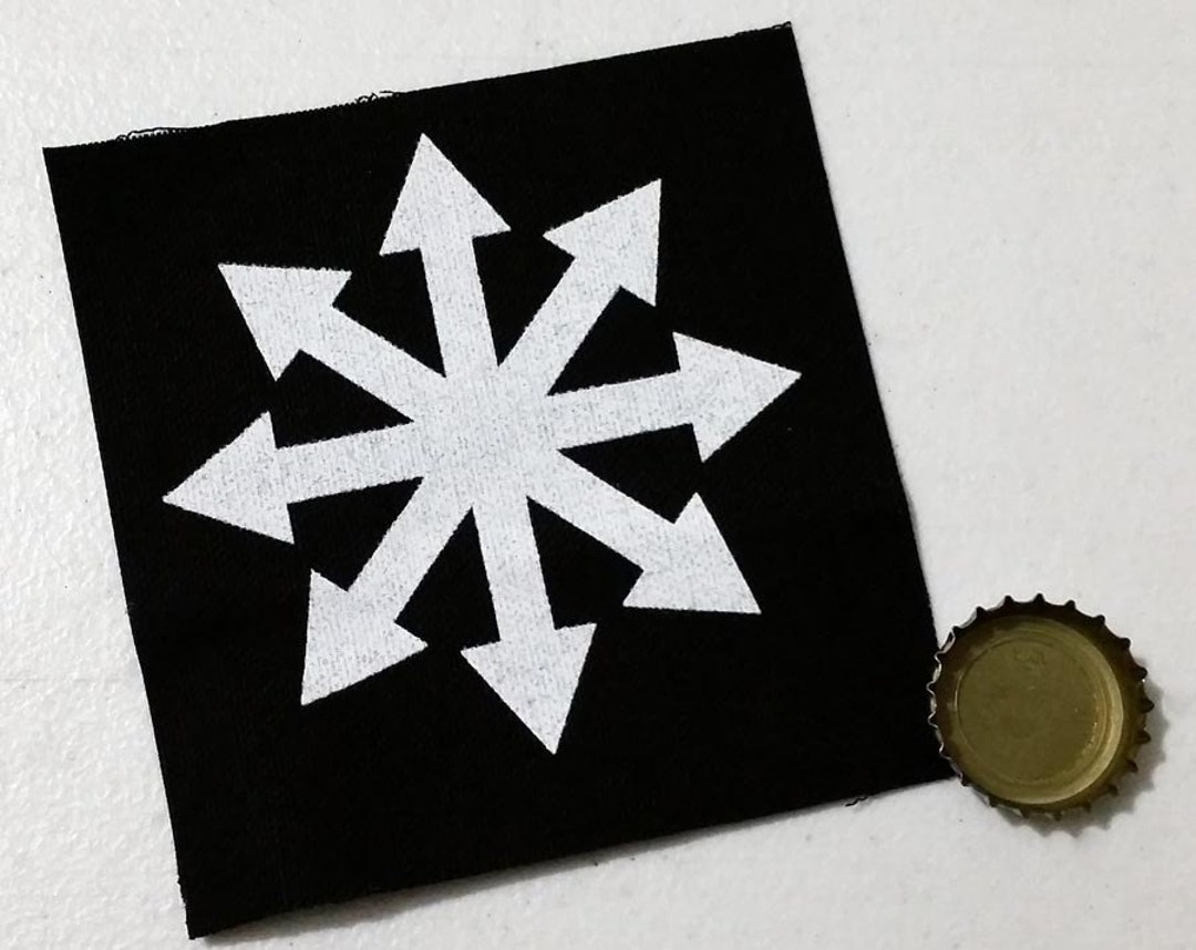 Chaos Screen Printed Sew on Punk Patch White Ink on Black Canvas - Etsy