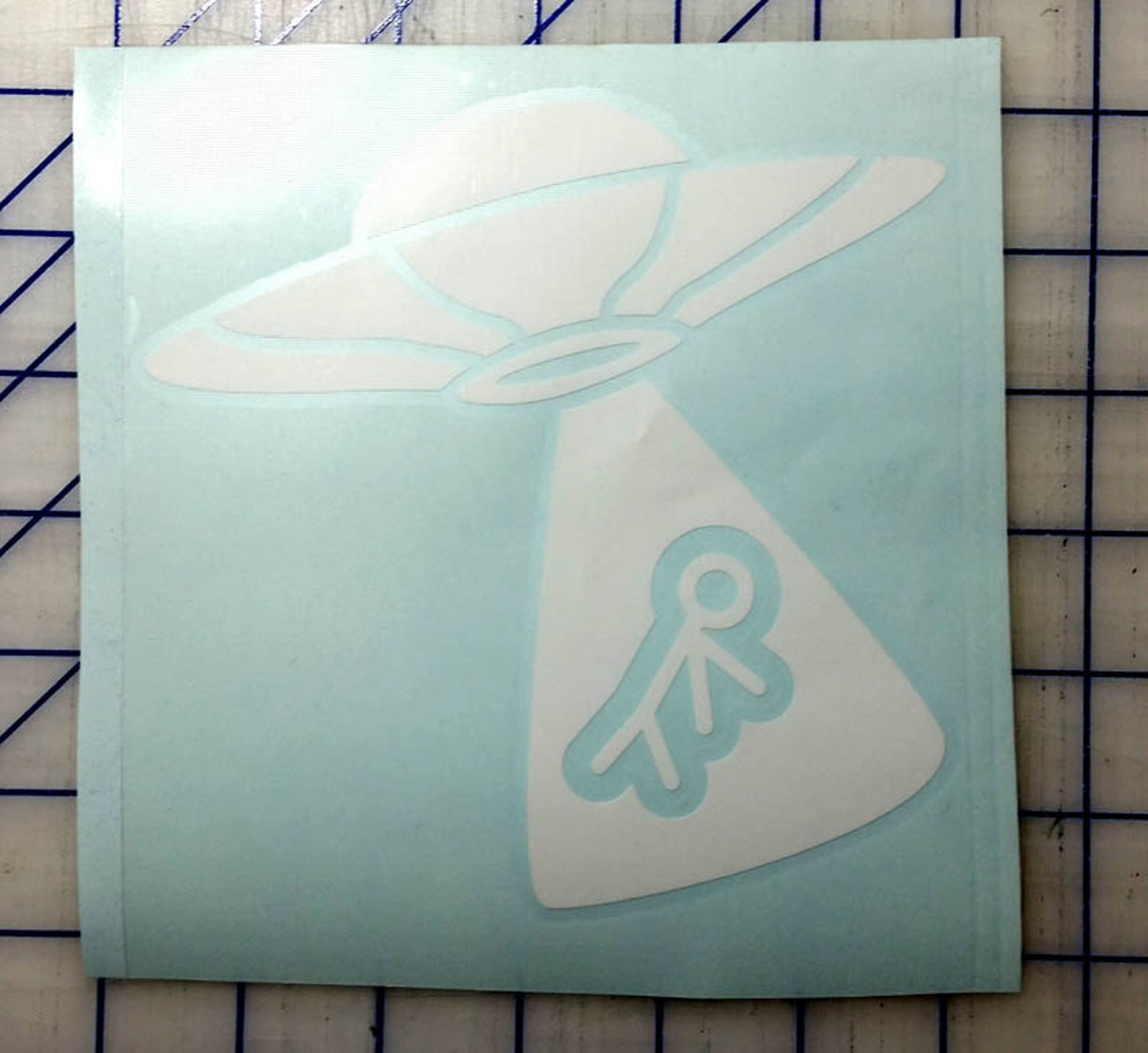 UFO Alien Abduction Stick Figure Vinyl Sticker Decal - Etsy