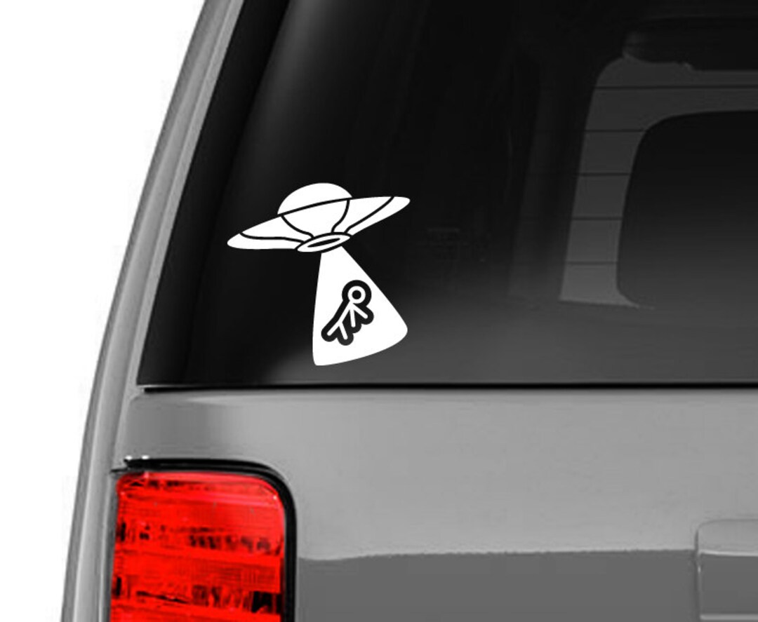 UFO Alien Abduction Stick Figure Vinyl Sticker Decal - Etsy