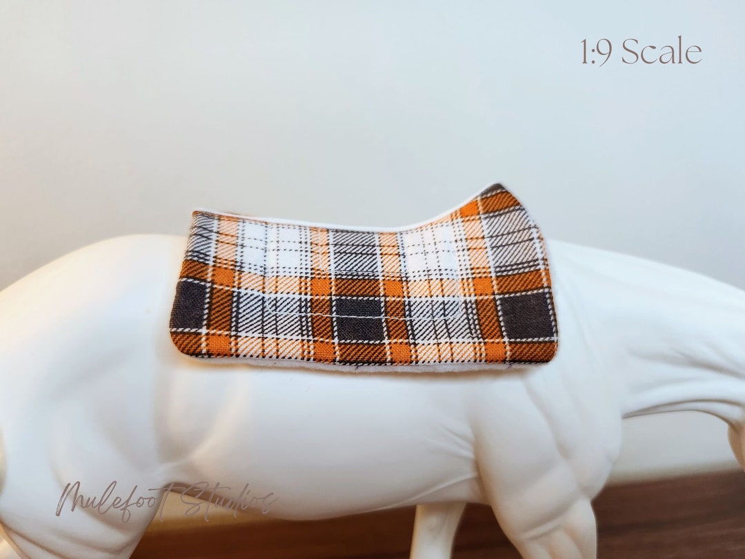 Western Saddle Pad for Breyer Model Horses - Orange and Grey Plaid - Etsy