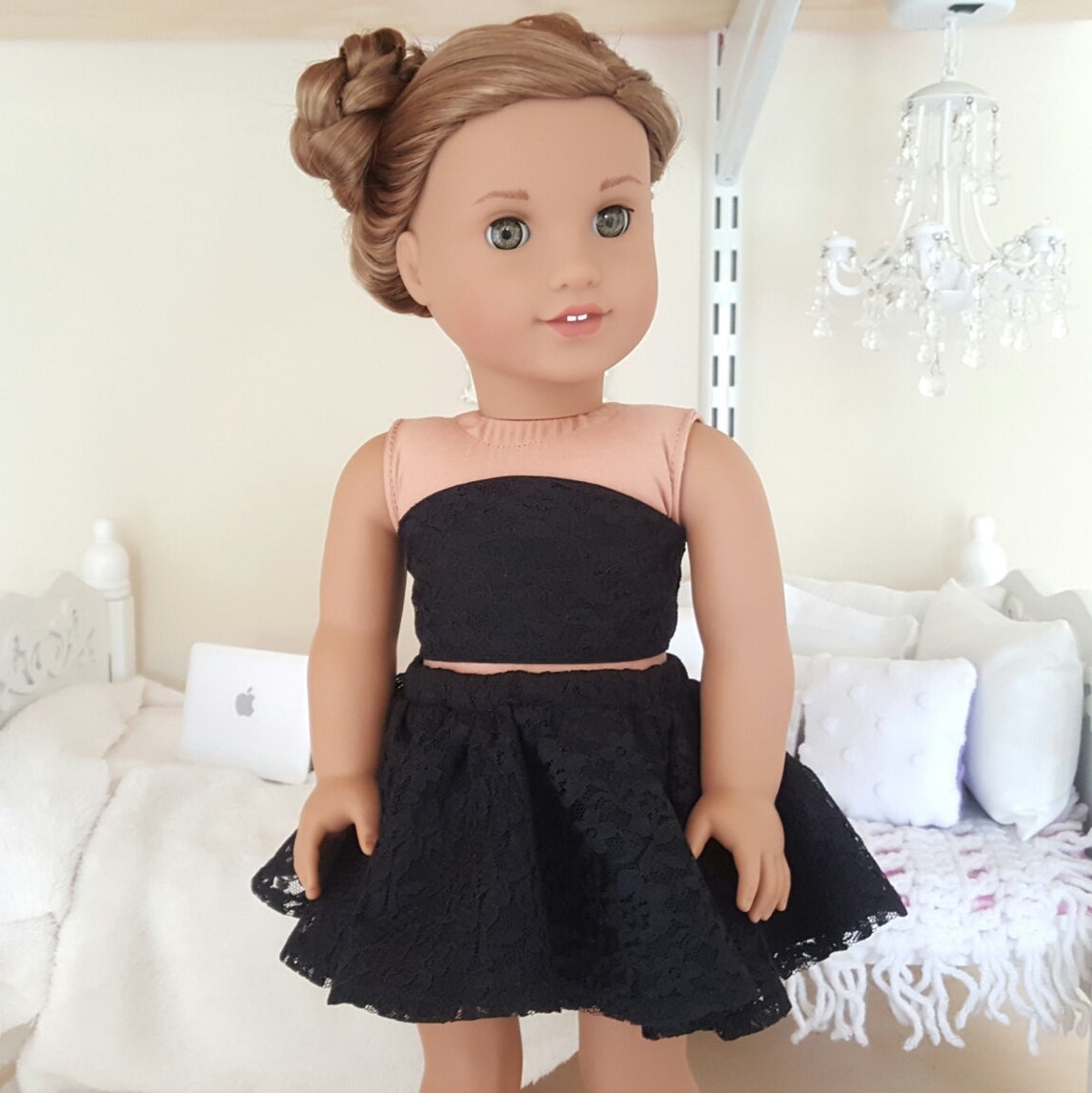 18 Inch Doll Lace Skirt and Bustier/ Black Top and Skirt. - Etsy