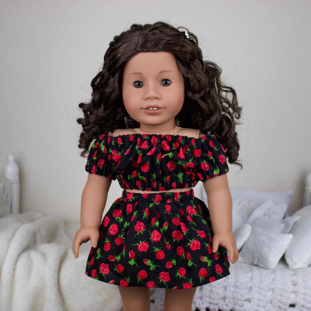 18 Inch Doll Rose Print Skater Skirt or Peasant Blouse Red - Etsy