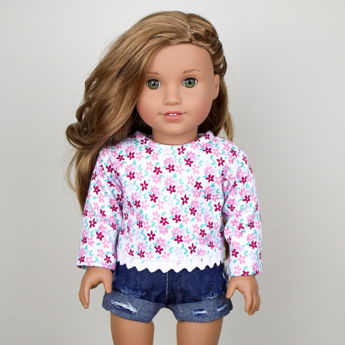 18 Inch Doll Floral Shirt Pink Long Sleeve Shirt - Etsy