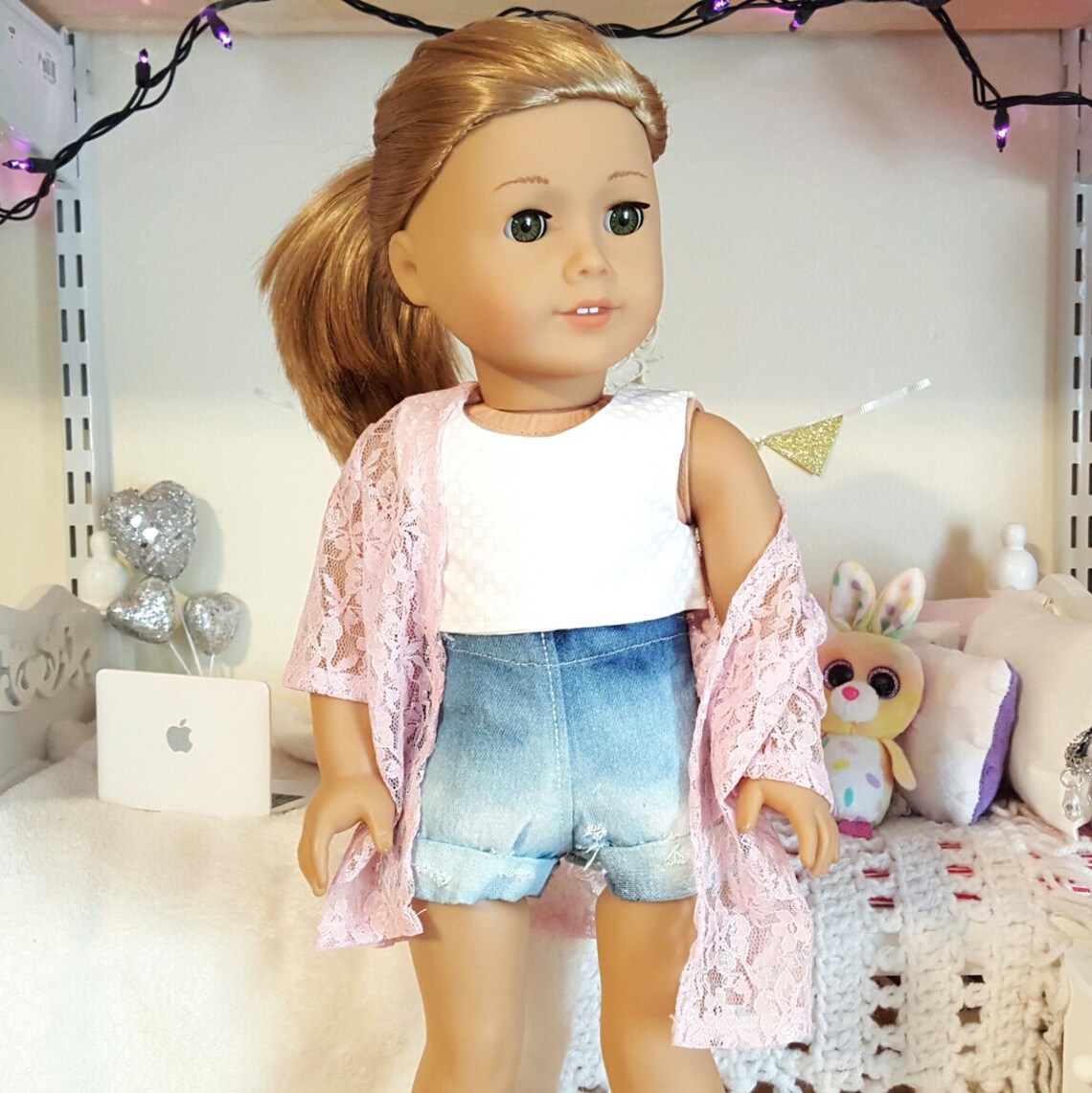 18 Inch Doll Lace Kimono: Brown Pink Purple White - Etsy