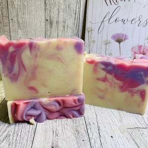 Lilac Flower Soap, Homemade Soap, Shea Butter Soap, Spring Scent Soap, Handmade Soap, Flower ...