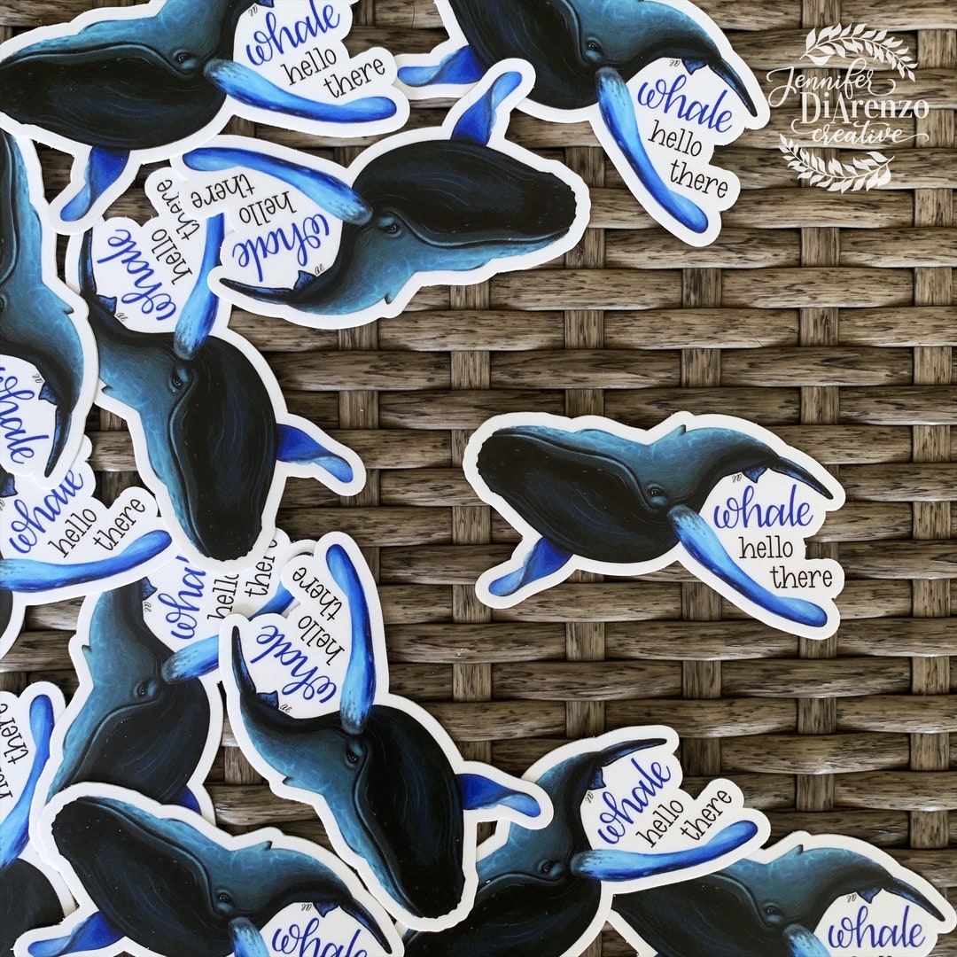 Whale Hello There Sticker / Humpback Whale Sticker / Whale - Etsy