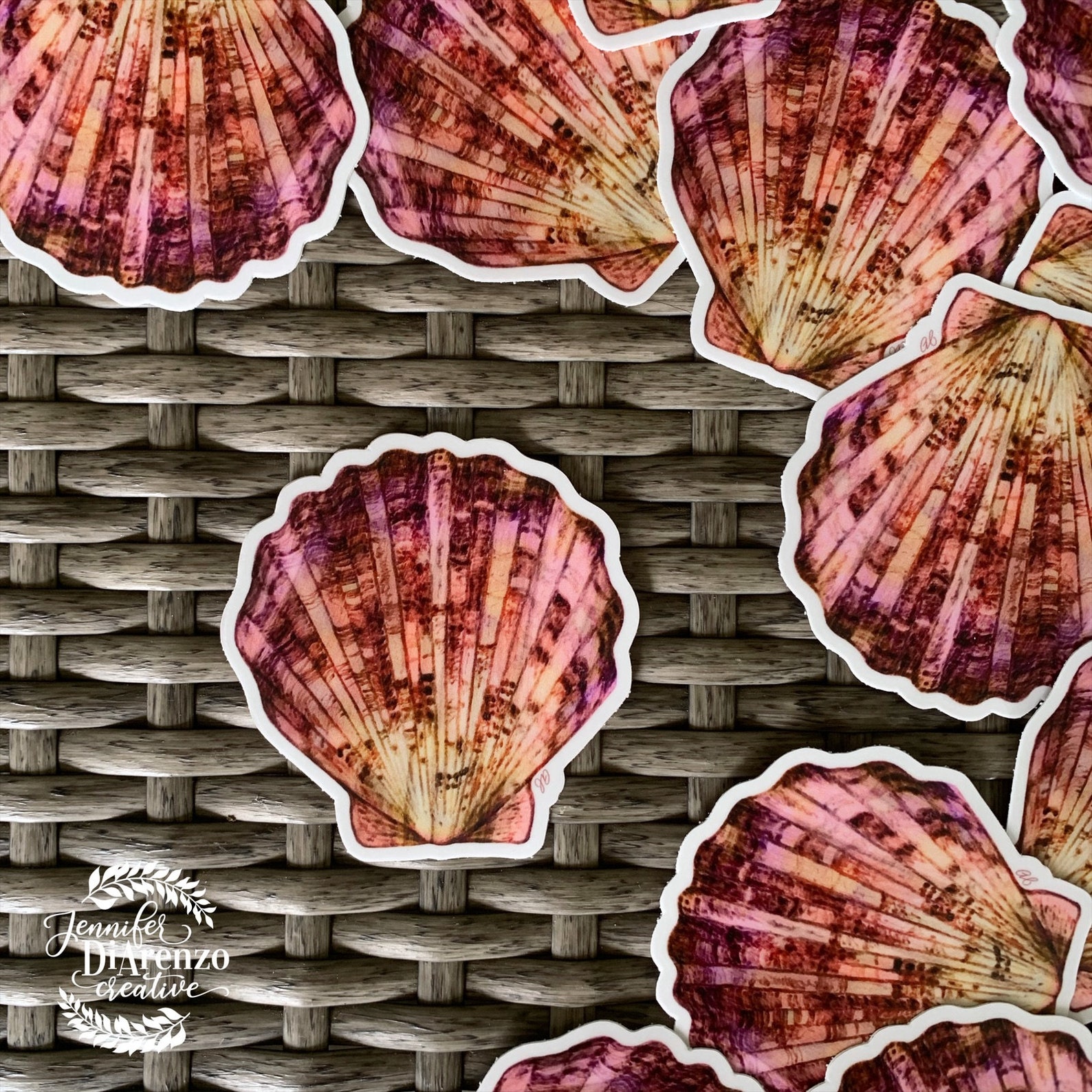 Seashell Vinyl Sticker / Seashell Sticker / Seashell Vinyl Decal ...