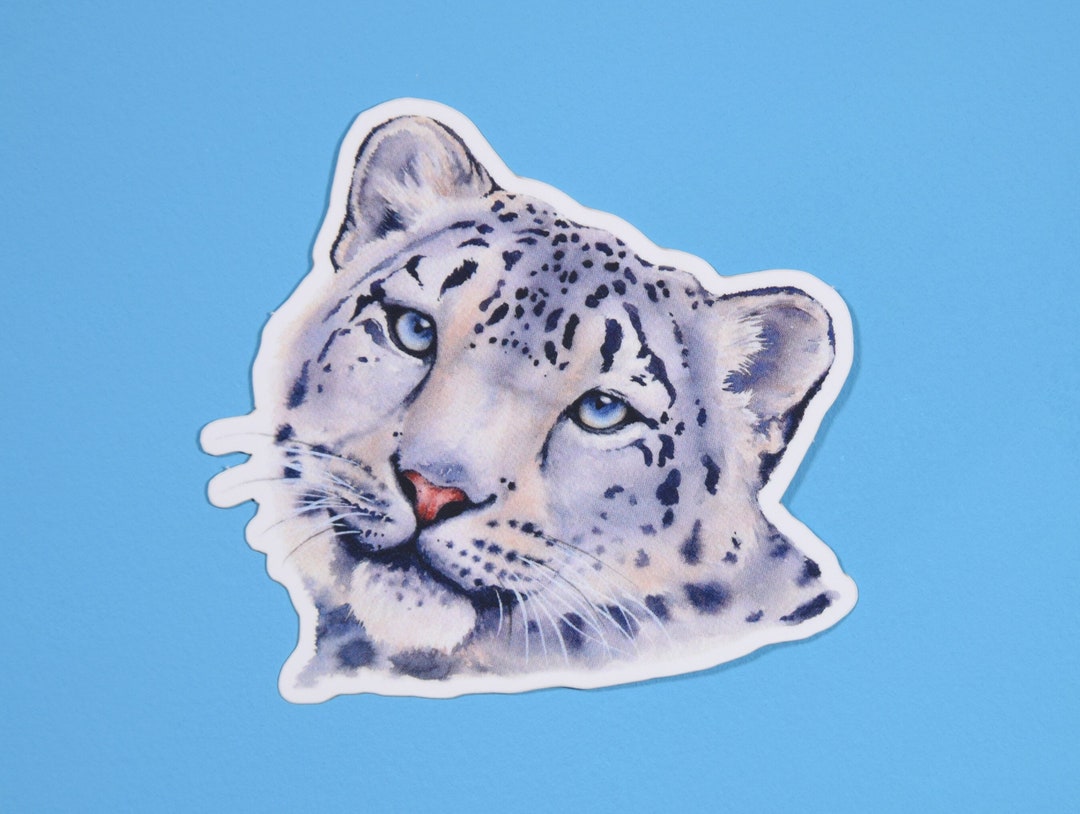Snow Leopard Sticker Snow Leopard Leopard Jaguar Leopard - Etsy