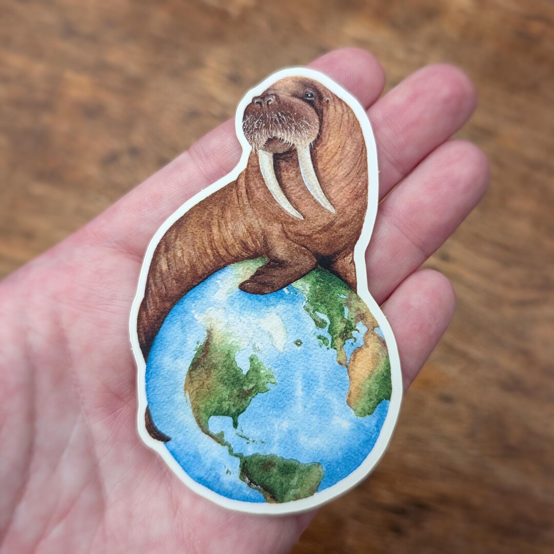 Walrus Sticker | Walrus, Watercolor Walrus, Arctic Protector, Earth Day ...