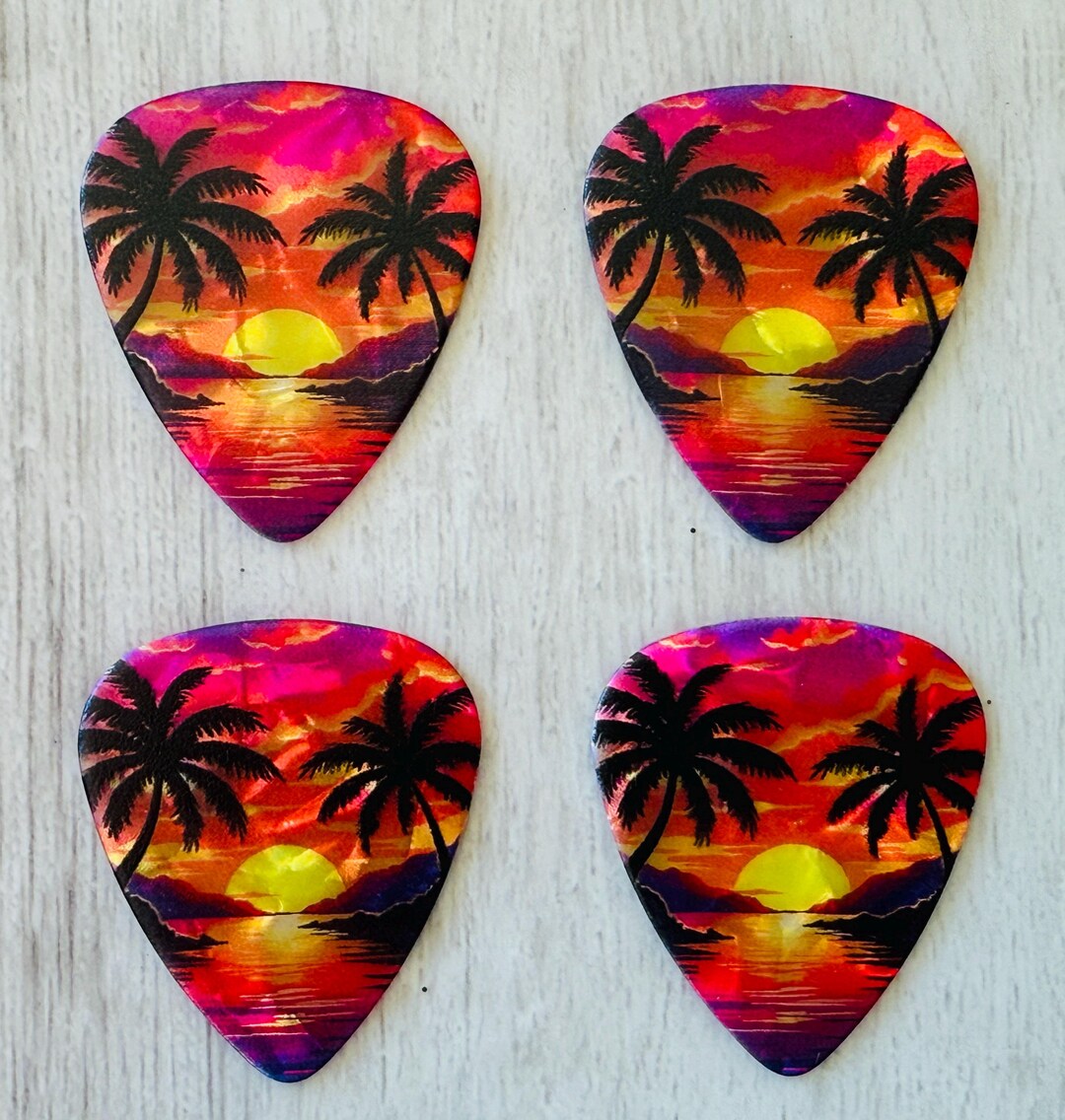 Tropical Sunset Guitar Picks! Set of 4 - Etsy